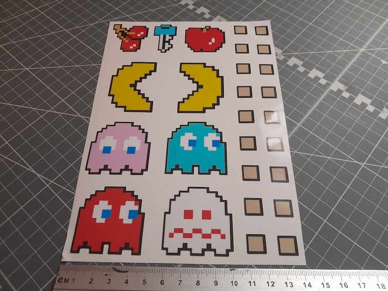 Retro Gaming. Decals. Pacman. Tetris. Space Invaders. - Etsy