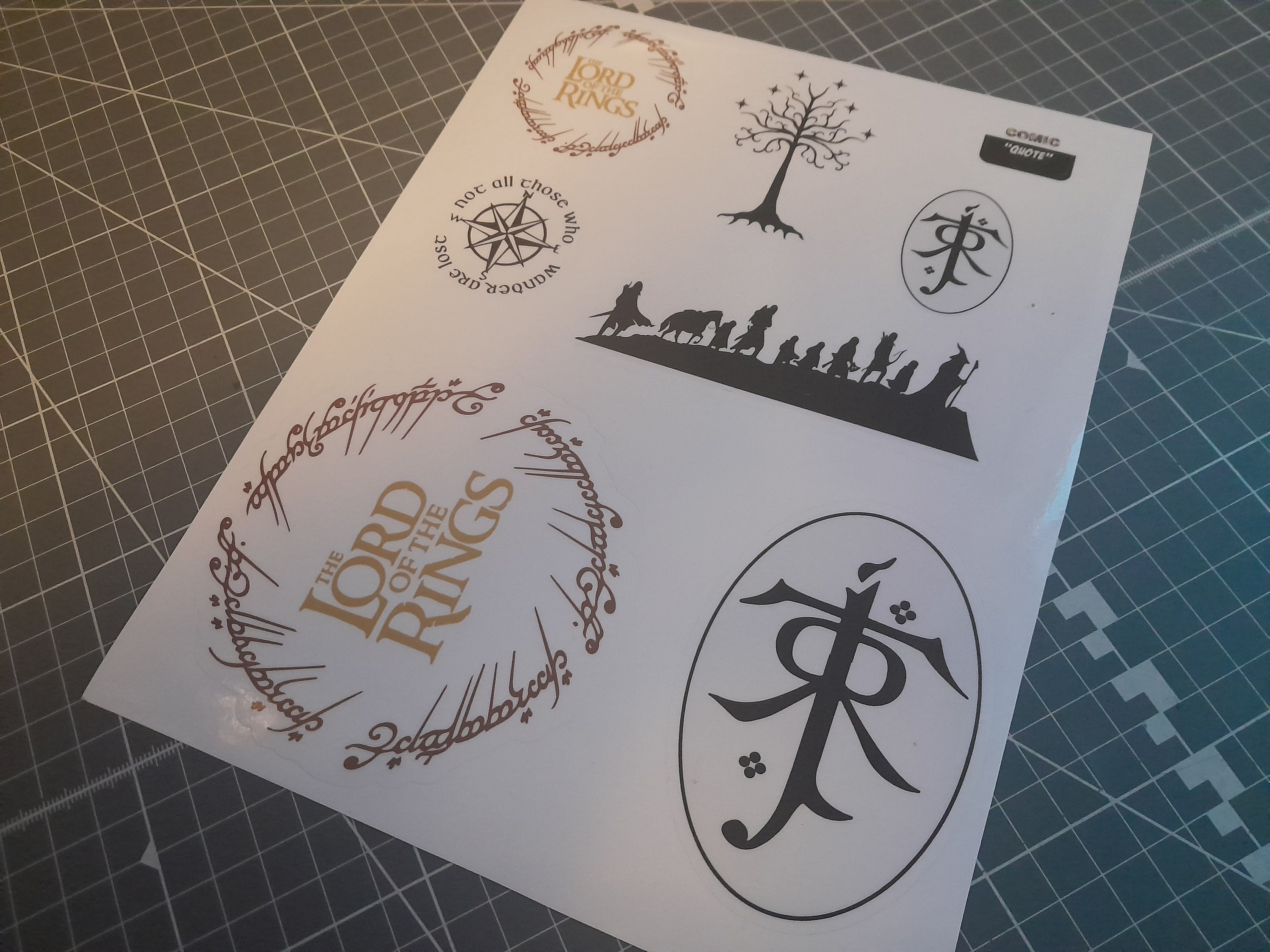 Lord of the Rings. Lotr. Tolkien. Prop Cosplay. Vinyl Stickers - Etsy