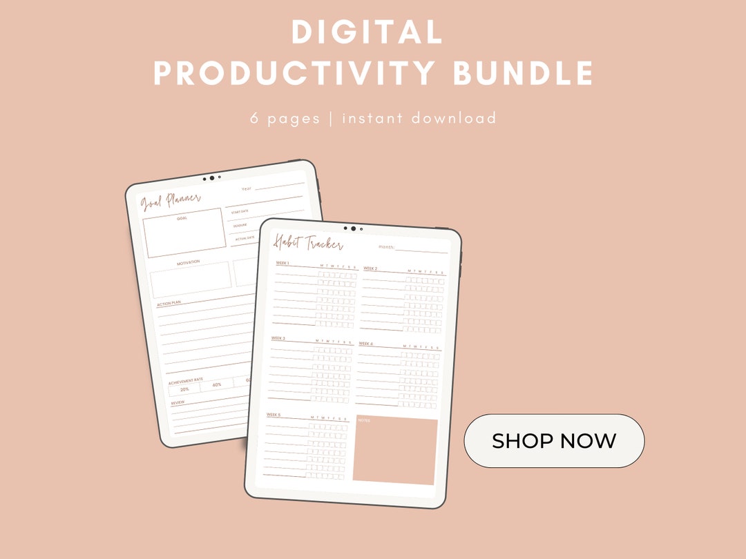 Productivity Bundle, Printable Personal Planner, Digital Productivity ...