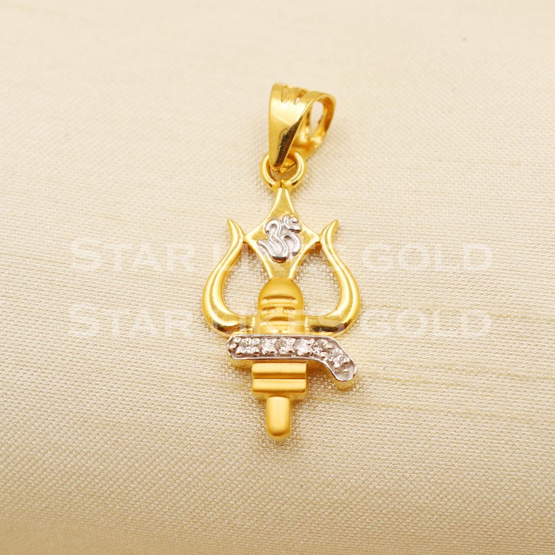 Shiva Om Trishul 22k Yellow Gold Handmade Pendant Jewelry, PR1193 - Etsy