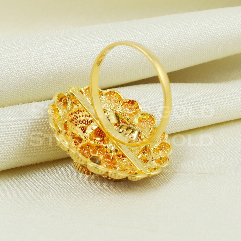 Beautiful 22K Yellow Gold Ring Genuine Hallmarked 916 Handcrafted ...