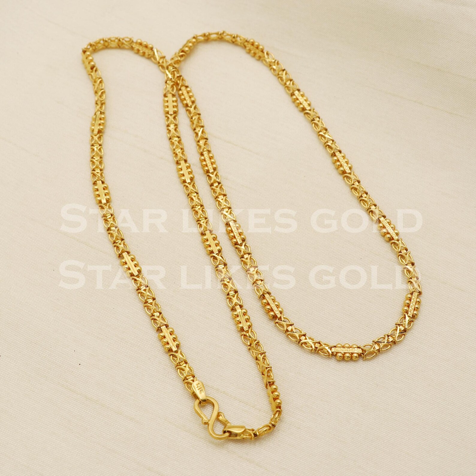 Beautiful 22k 22KT GOLD Chain Necklace Handmade Fine Jewelry, PR1351 - Etsy