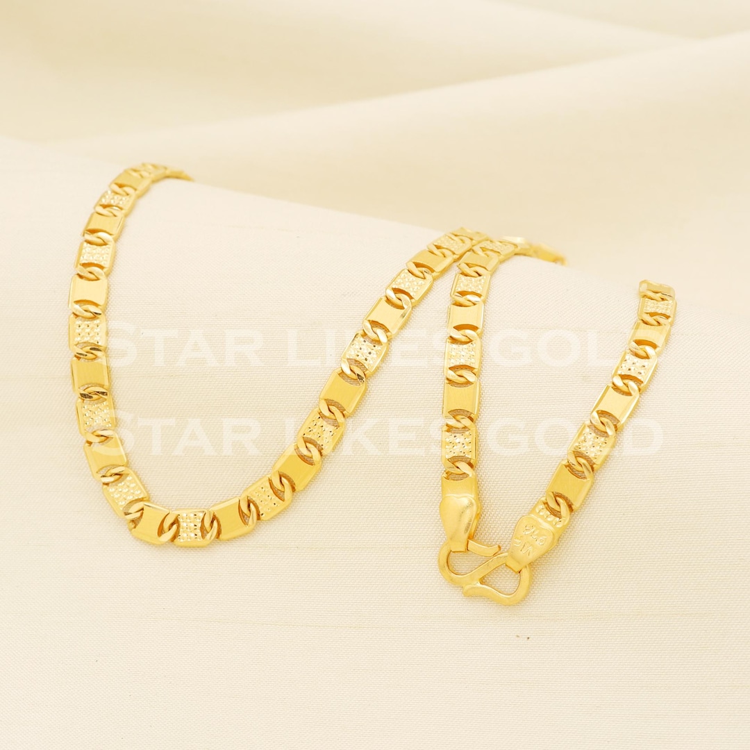 22k 22KT GOLD Chain Necklace Handmade Fine Jewelry, PR1370 - Etsy