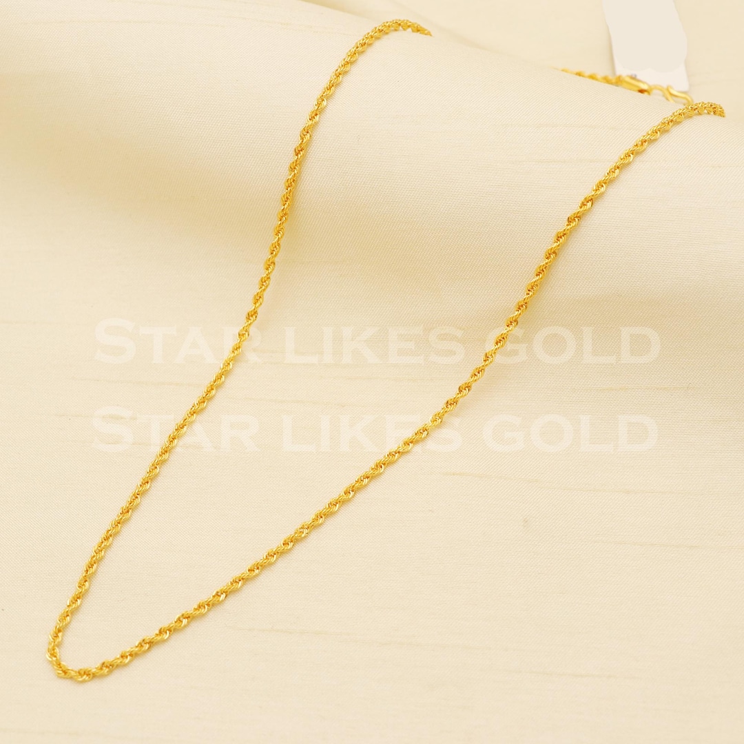 22k 22KT GOLD Chain Necklace Handmade Fine Jewelry, B1437 - Etsy