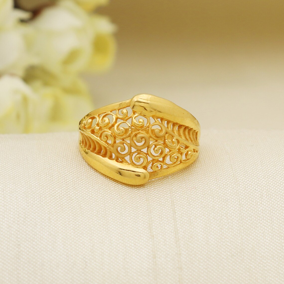 22k 22KT GOLD RING Handmade Fine Jewelry Perfect Gift for - Etsy
