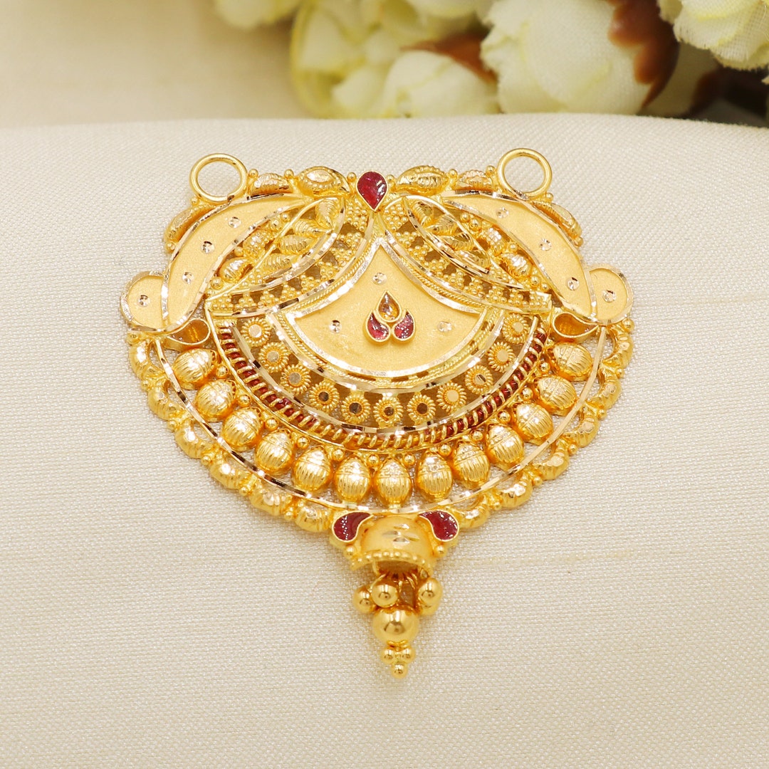 Stunning 22K Solid Yellow Gold Pendant Necklace Genuine Hallmarked 916 ...