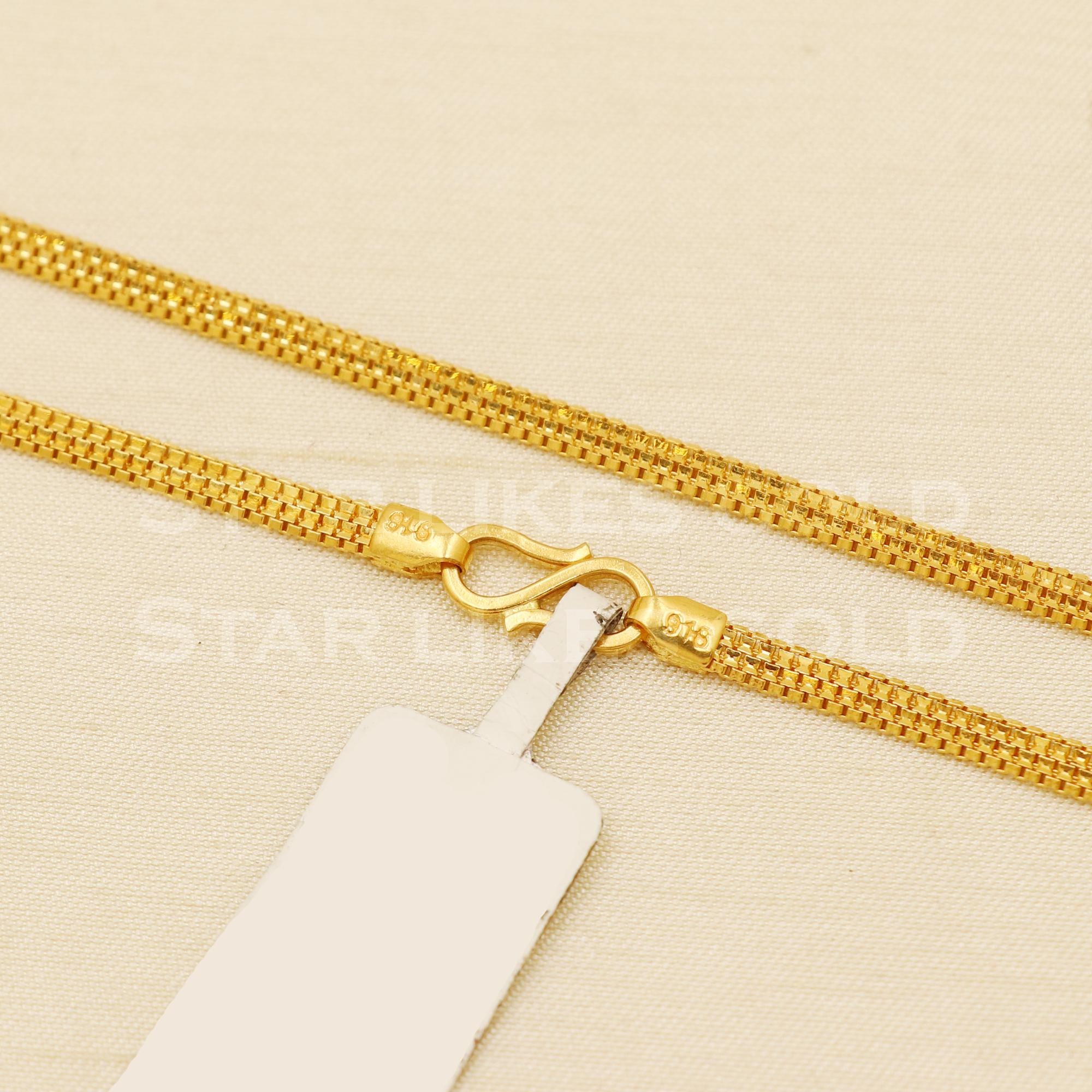 22k 22KT GOLD Chain Necklace Handmade Fine Jewelry, B1433 - Etsy