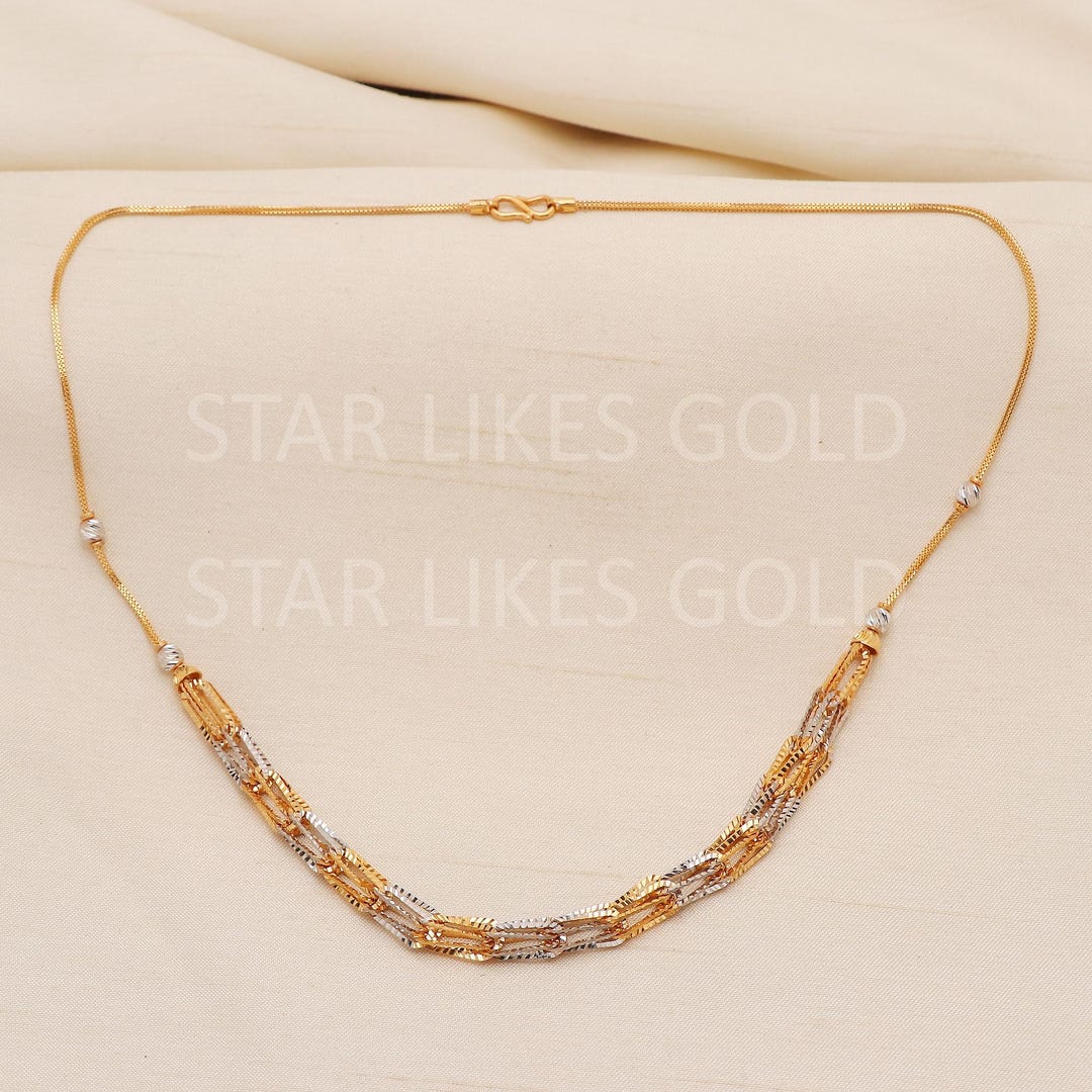 22k 22KT GOLD Chain Necklace Handmade Fine Jewelry, PR2254 - Etsy