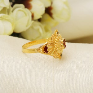 Indian Style 22k 22KT GOLD RING Handmade Fine Jewelry for Gift - Etsy