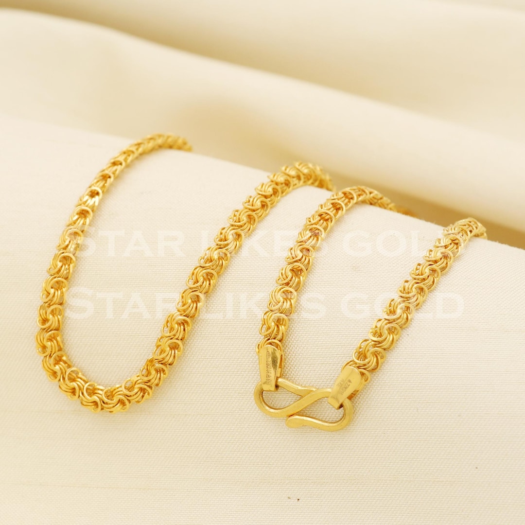 22k 22KT GOLD Chain Necklace Handmade Fine Jewelry, PR1355 - Etsy