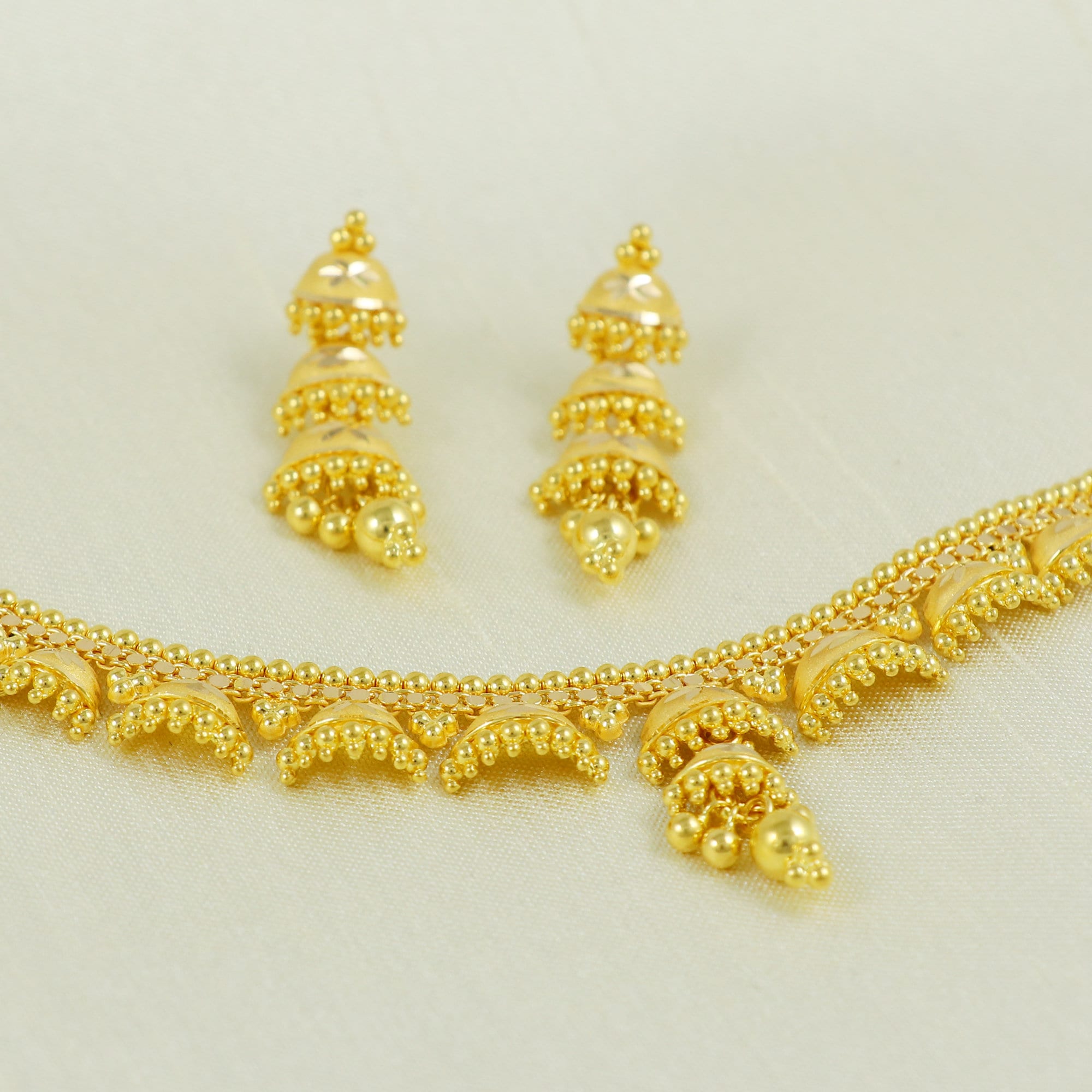 Fine 22KT 22 Karat GOLD NECKLACE Set Jewelry, Indian Jewelry, Perfect ...