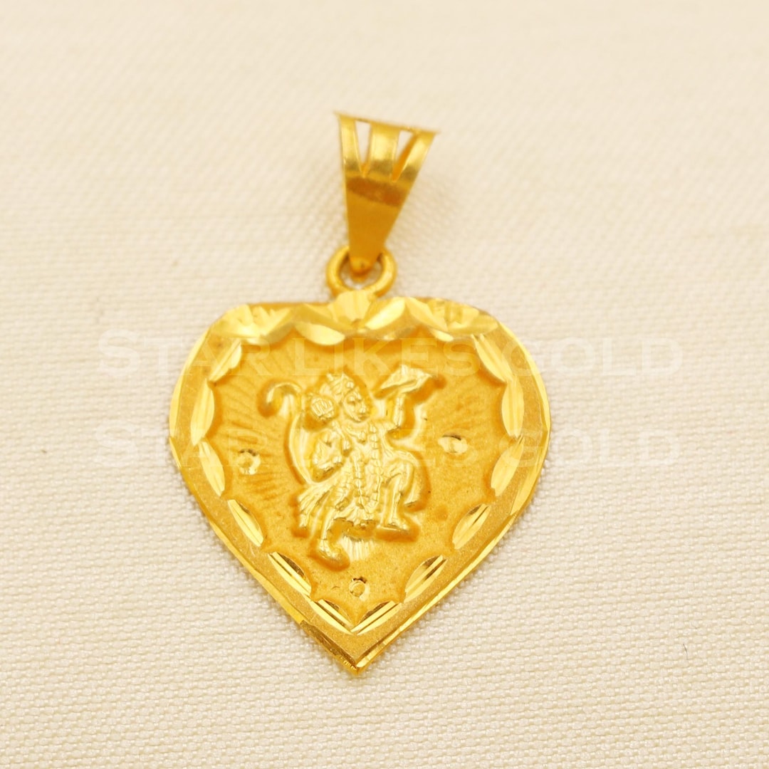 Hanuman Ji 18k Yellow Gold Handmade Zircon Pendant Jewelry, B1482 - Etsy