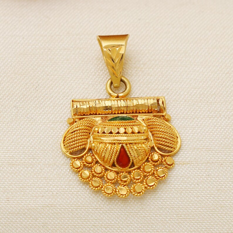 Unique 22 Karat 916 Gold Pendant Jewelry, Asian Gold Pendant, 22kt Gold ...