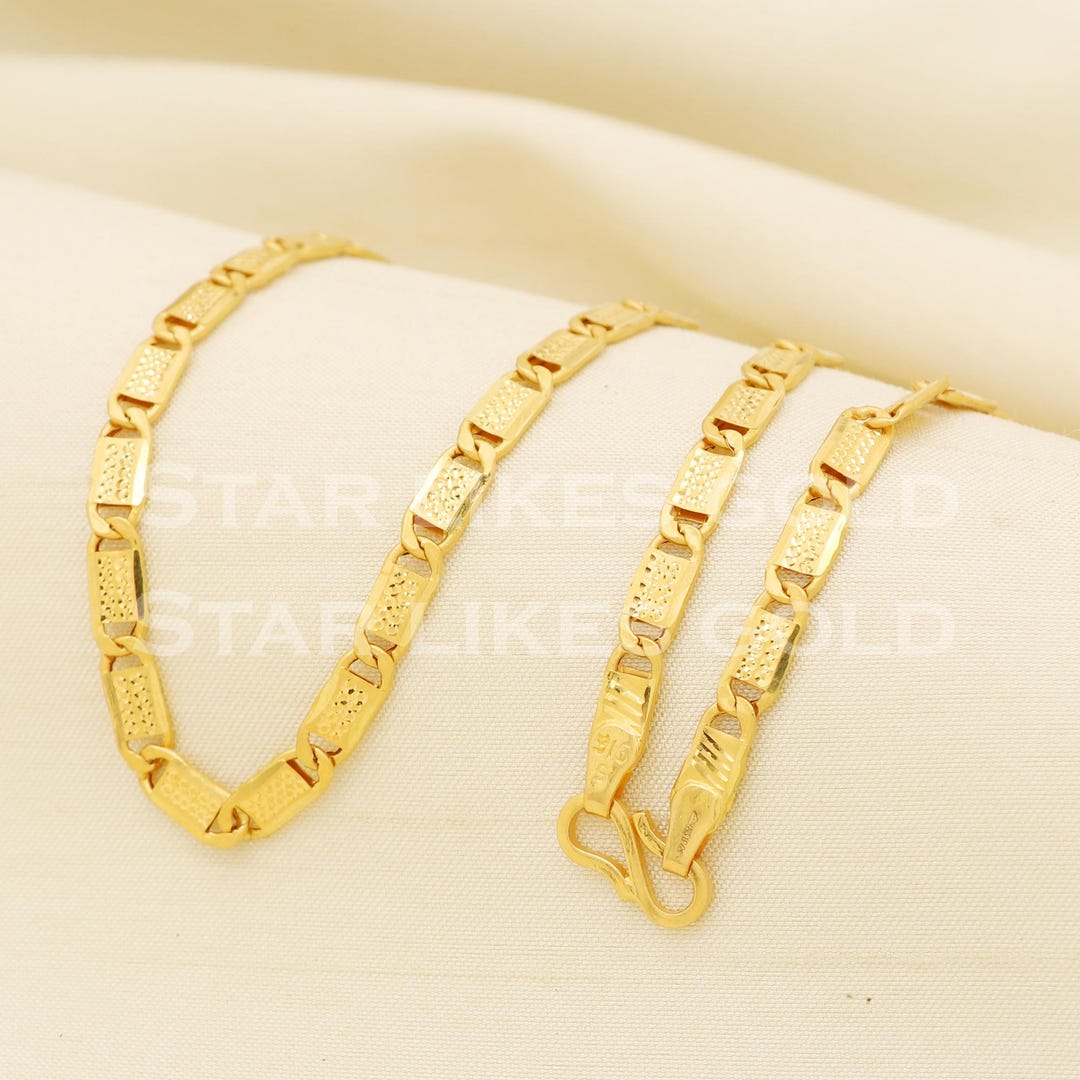 Beautiful 22k 22KT GOLD Chain Necklace Handmade Fine Jewelry, PR1350 - Etsy