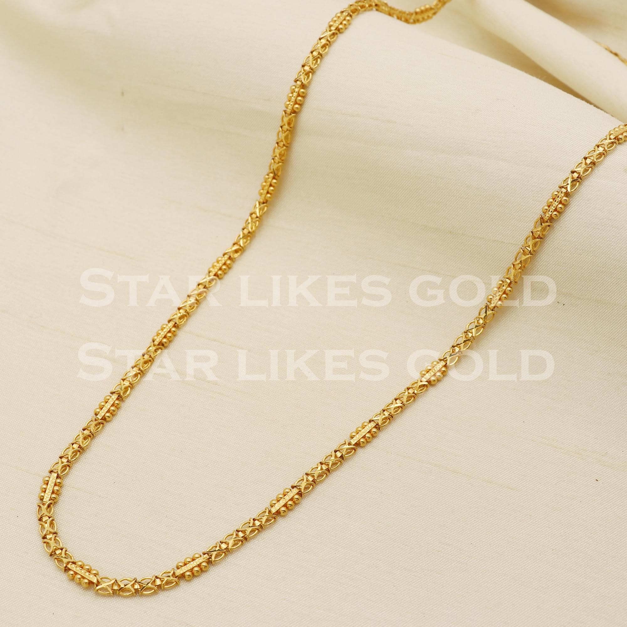 Beautiful 22k 22KT GOLD Chain Necklace Handmade Fine Special Links ...
