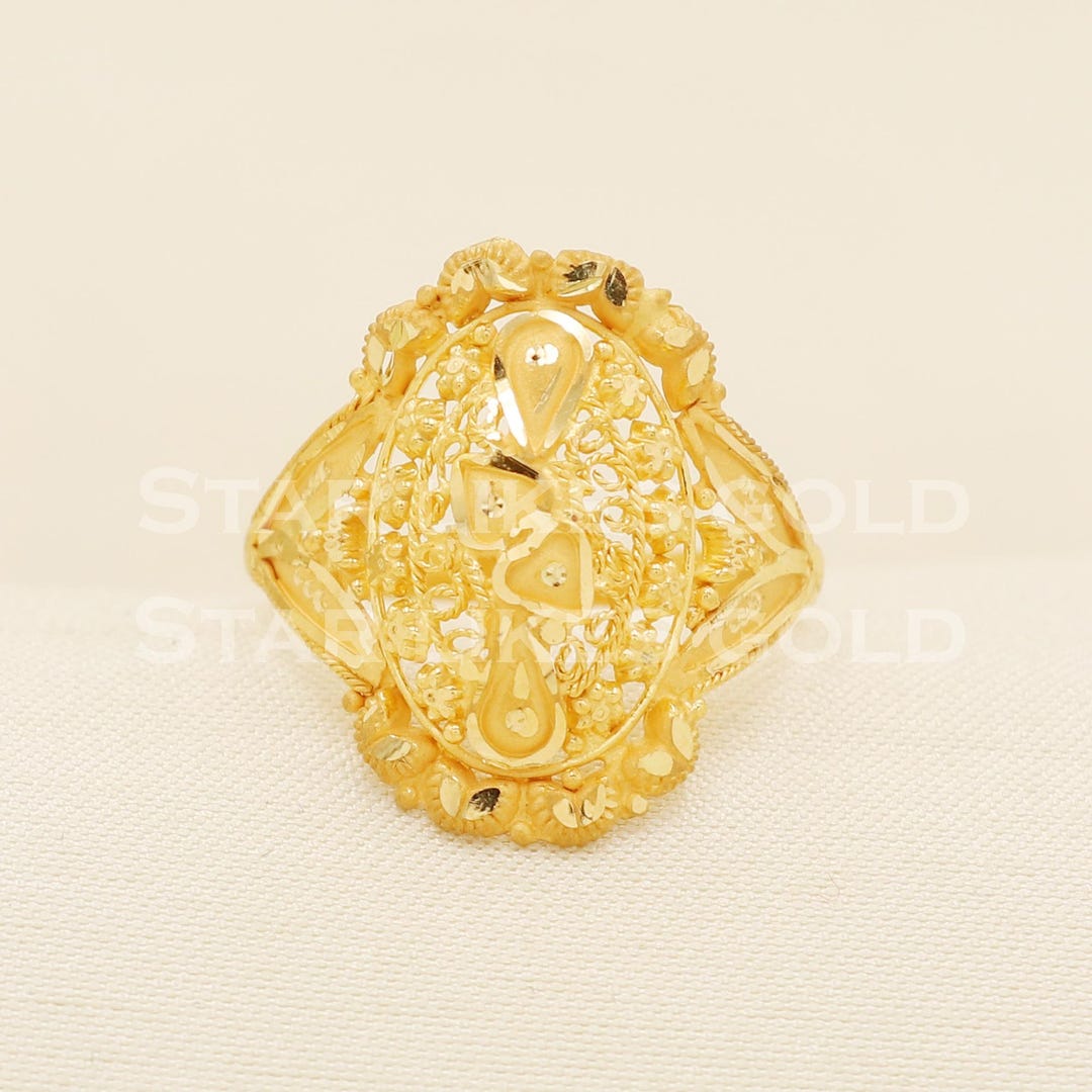 22 Karat 22k Gold Indian Ring Handmade Jewelry, B1587 - Etsy