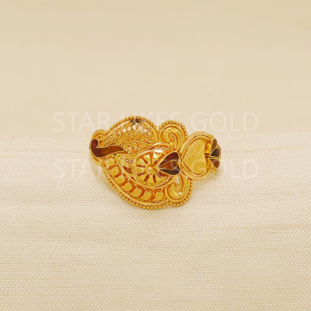 Designer 22k Handcrafted Pure Gold Handmade Rings - Unique Artisan ...
