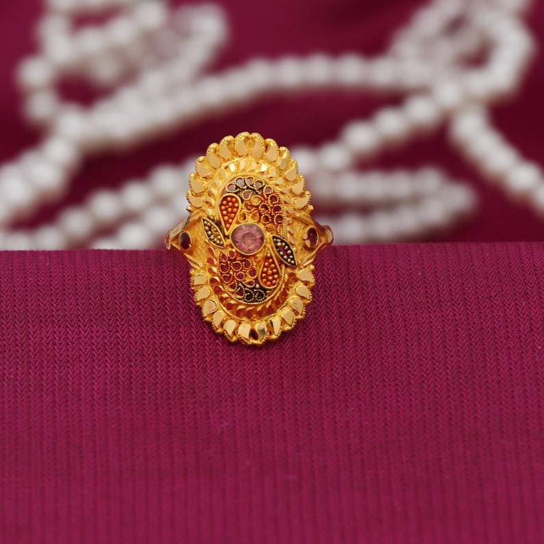 22k 22KT GOLD RING Handmade Women Jewelry, Perfect Gift for Lover PO ...