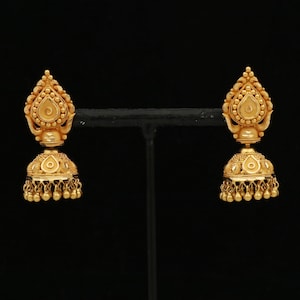 Handmade 22k Gold Jhumka Earrings, Indian Jewelry - Etsy