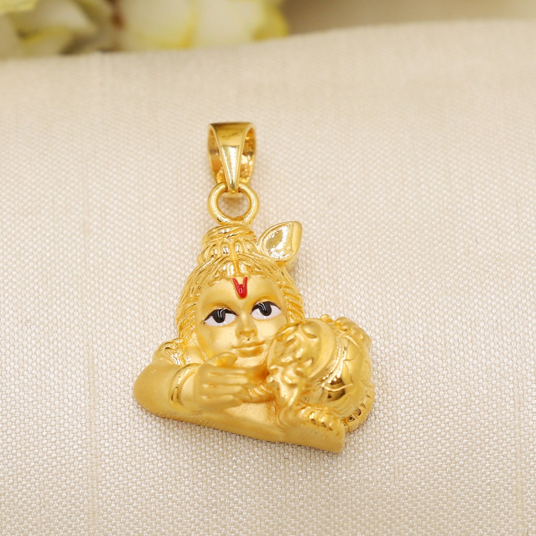 Baal Krishna God 22k Gold Pendant Indian Gold Jewellery - Etsy