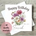 Personalised Birth Flower Card, Customised With Name Stem, Meaningful ...