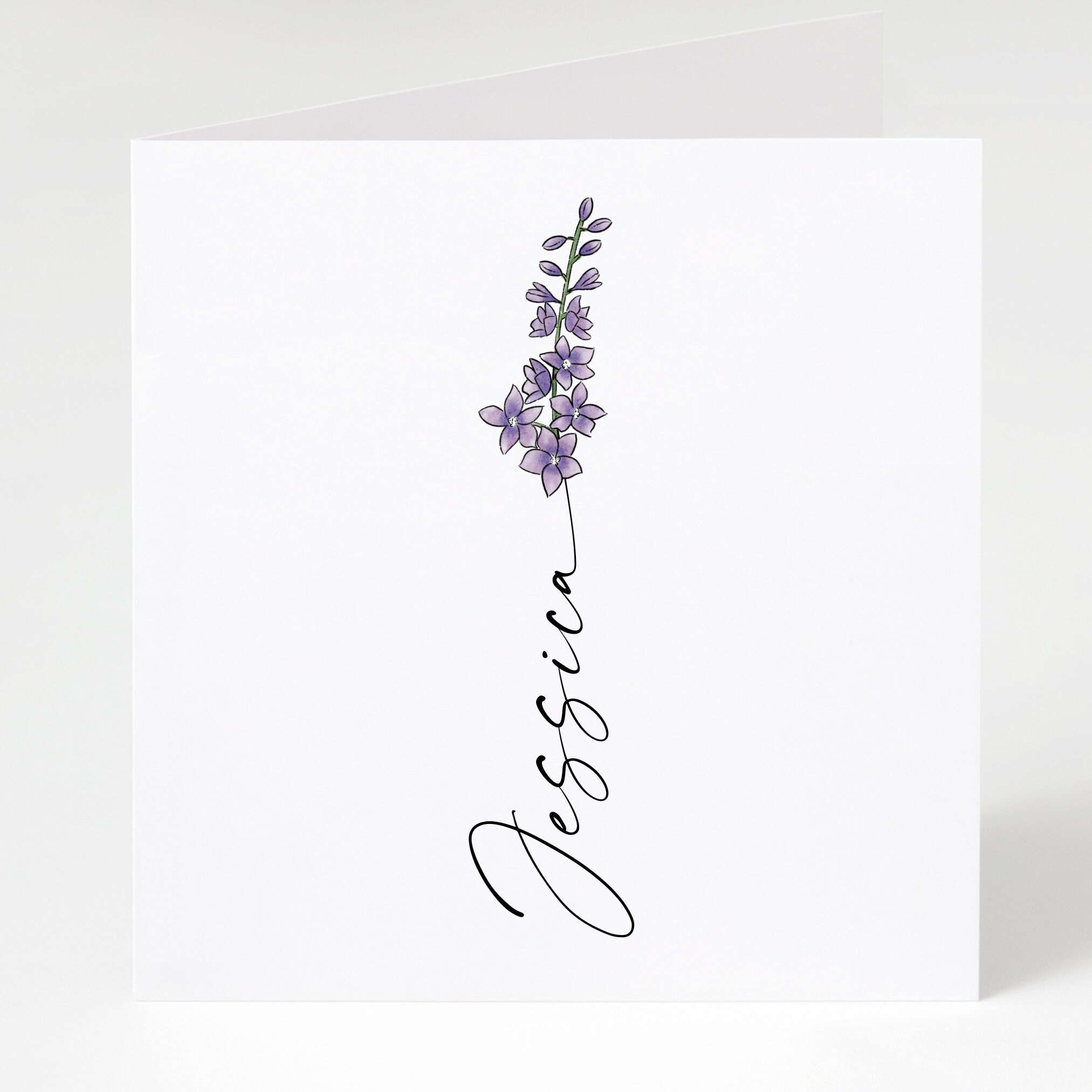 Personalised Birth Flower Card, Customised With Name Stem, Meaningful ...