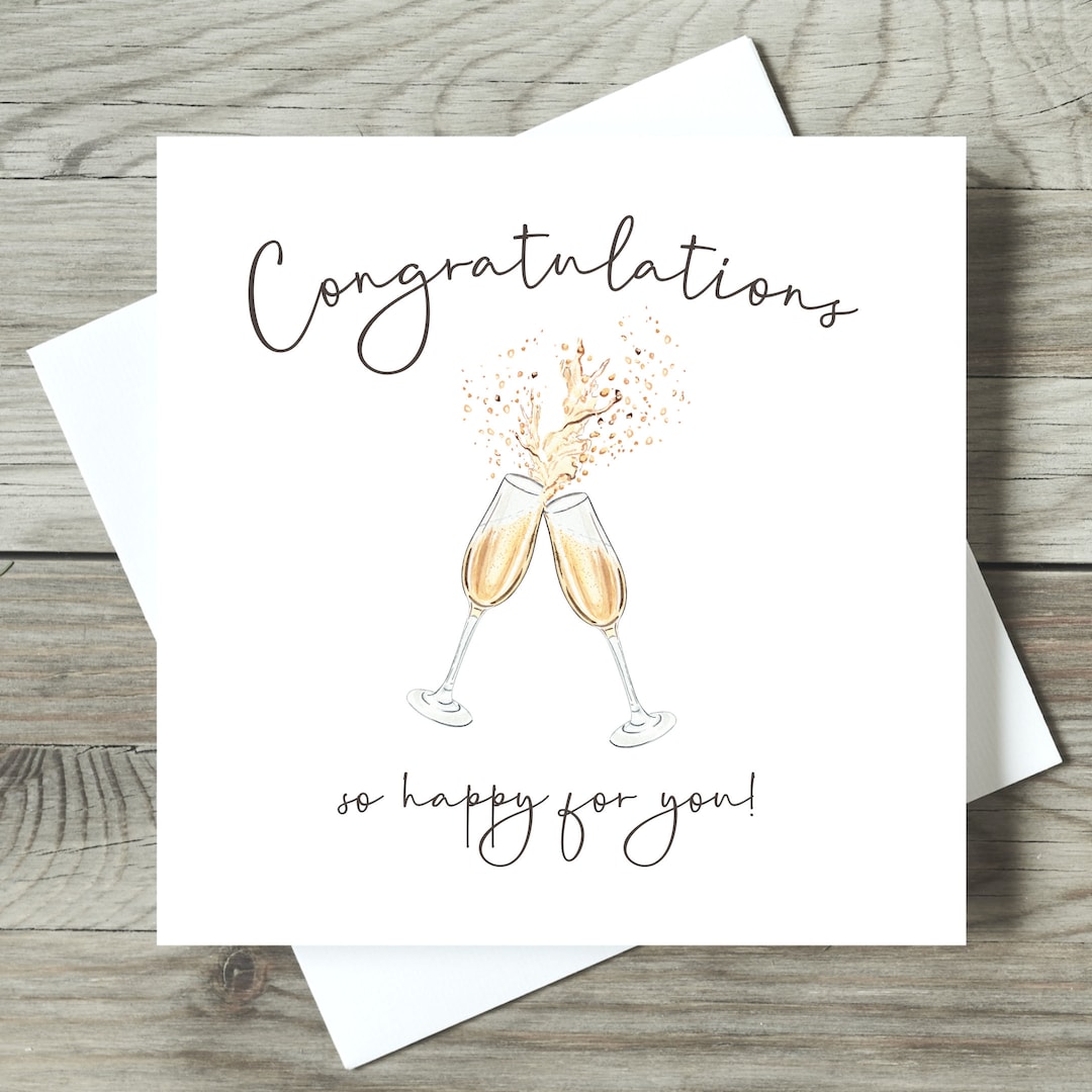 Engagement Congratulations Card, Cheers to the Happy Couple, Engagement ...