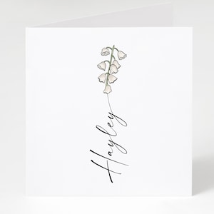 Personalised Birth Flower Card, Customised With Name Stem, Meaningful ...