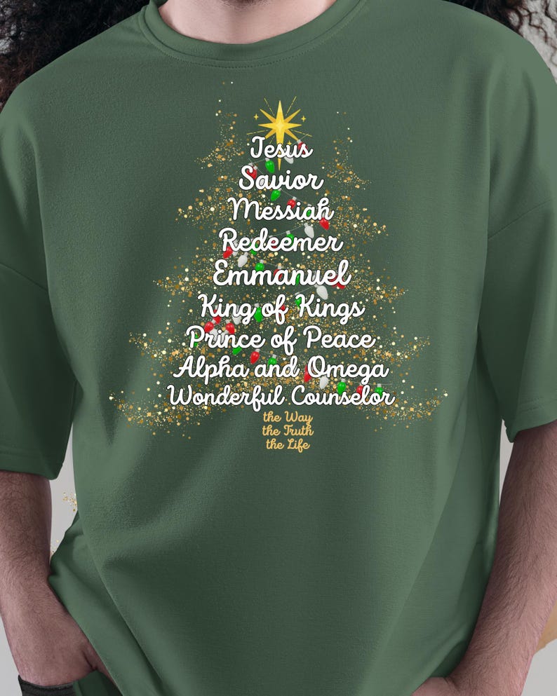Names of Jesus Christmas Tree PNG | Christian Holiday Sublimation ...