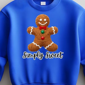 Preppy Gingerbread Man Faux Yarn PNG | Christmas Cookie Sublimation ...
