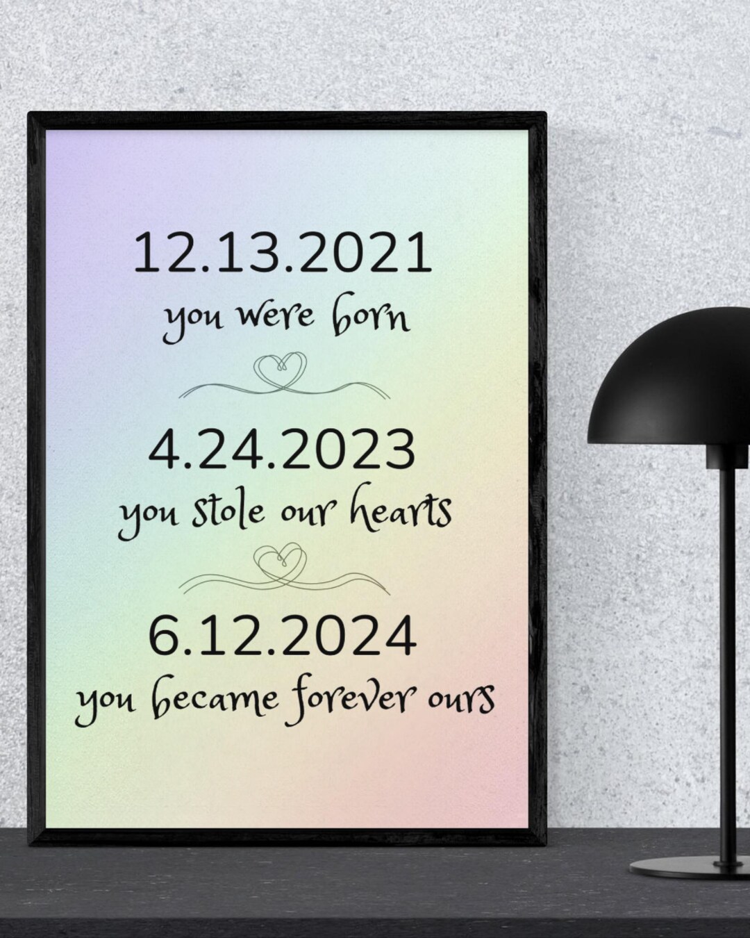 Adoption Dates Print: Editable Family Keepsake (digital Download) - Etsy