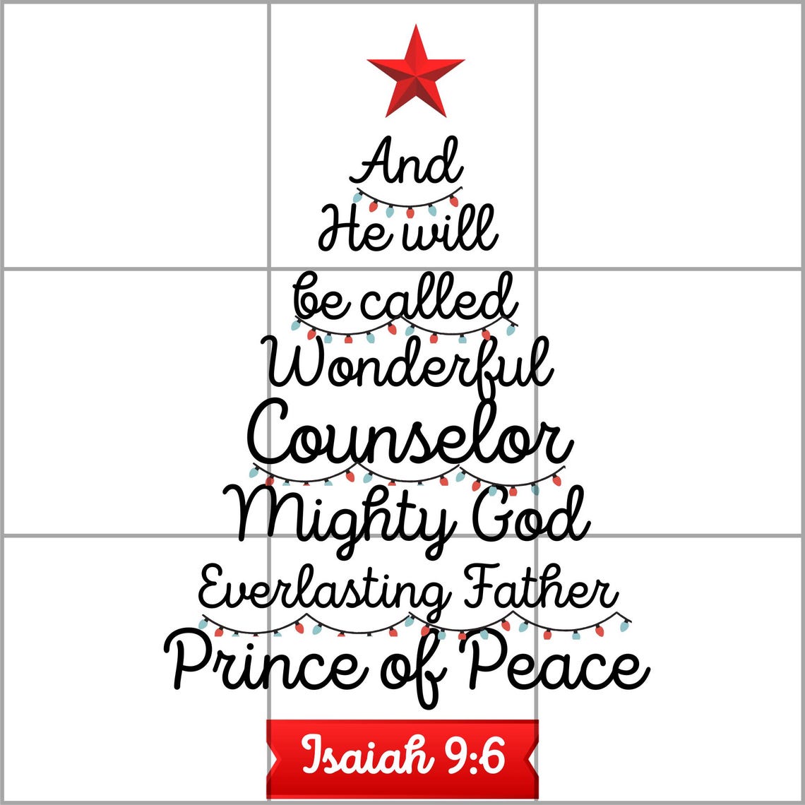 Names of Jesus Christmas Tree PNG - Isaiah 9:6 (digital Download) - Etsy