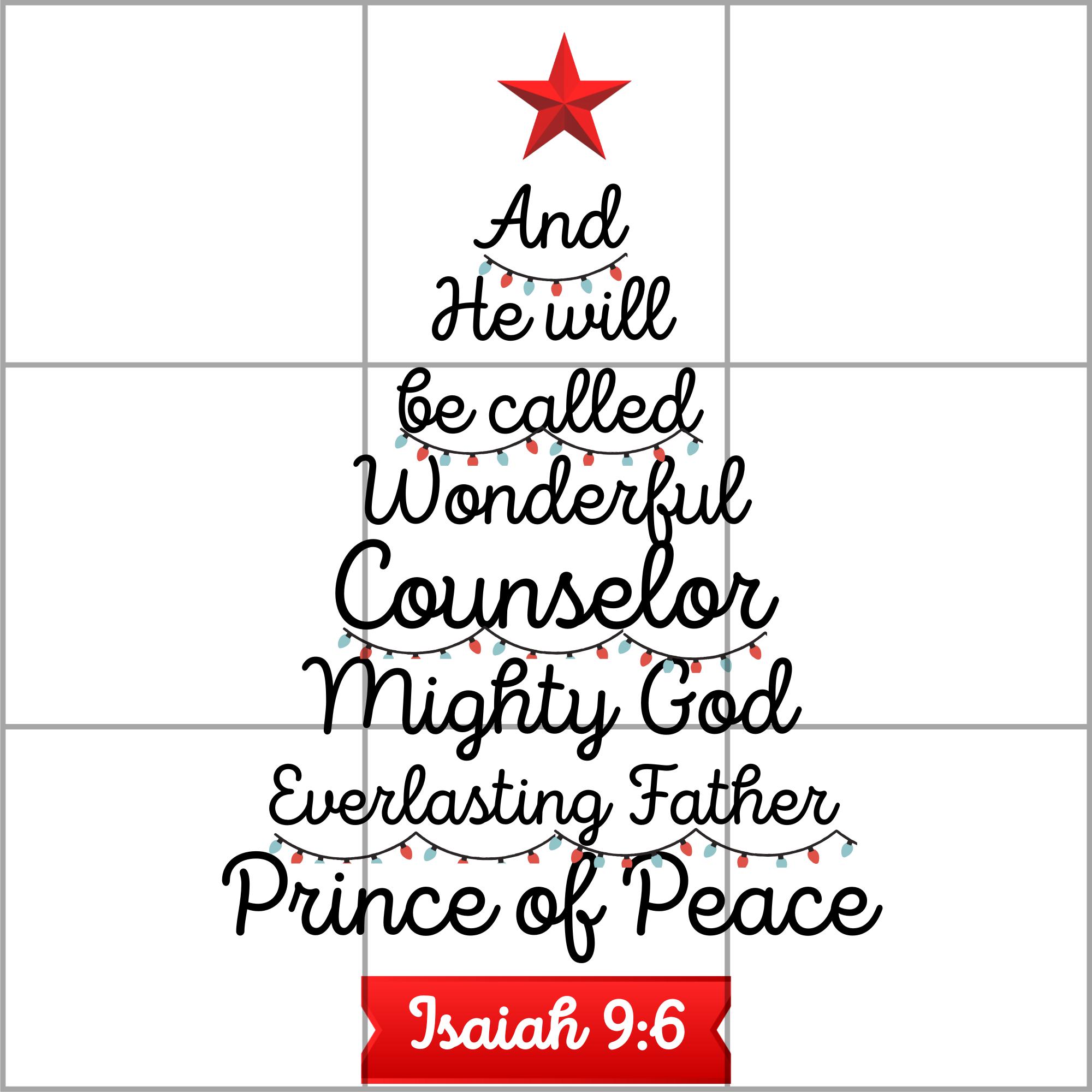 Names of Jesus Christmas Tree PNG - Isaiah 9:6 (digital Download) - Etsy