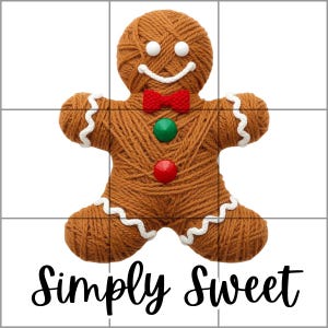 Preppy Gingerbread Man Faux Yarn PNG | Christmas Cookie Sublimation ...