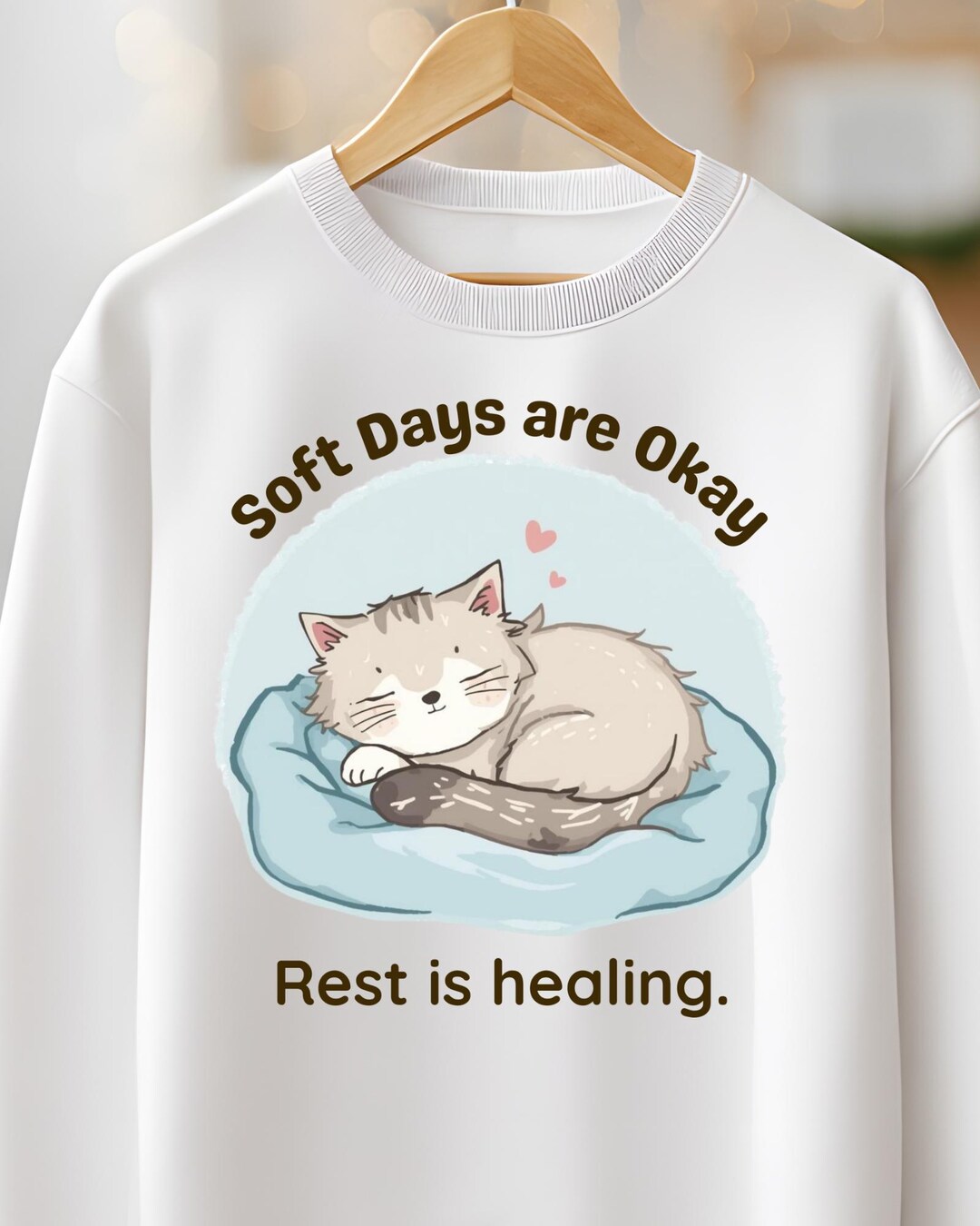 Encouraging Mental Health Cat PNG – Soft Days Are Okay Quote for ...