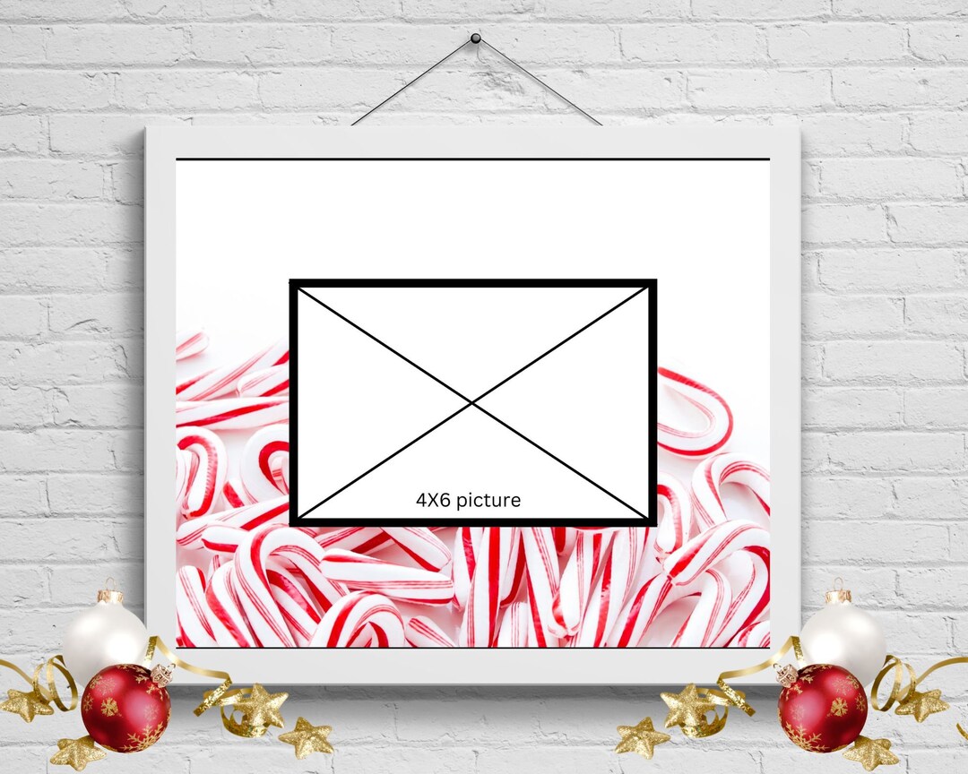 Printable 8x10 Photo Mat candy Canes - Etsy