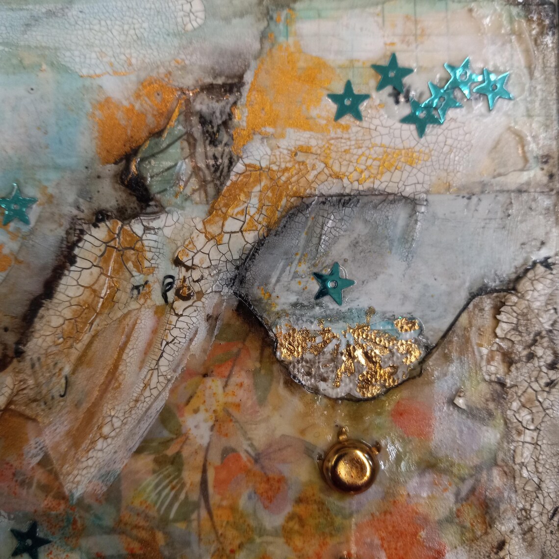 Freedom. A Mixed Media Collage Artwork on Gessoed Panel 6 Inches Square ...