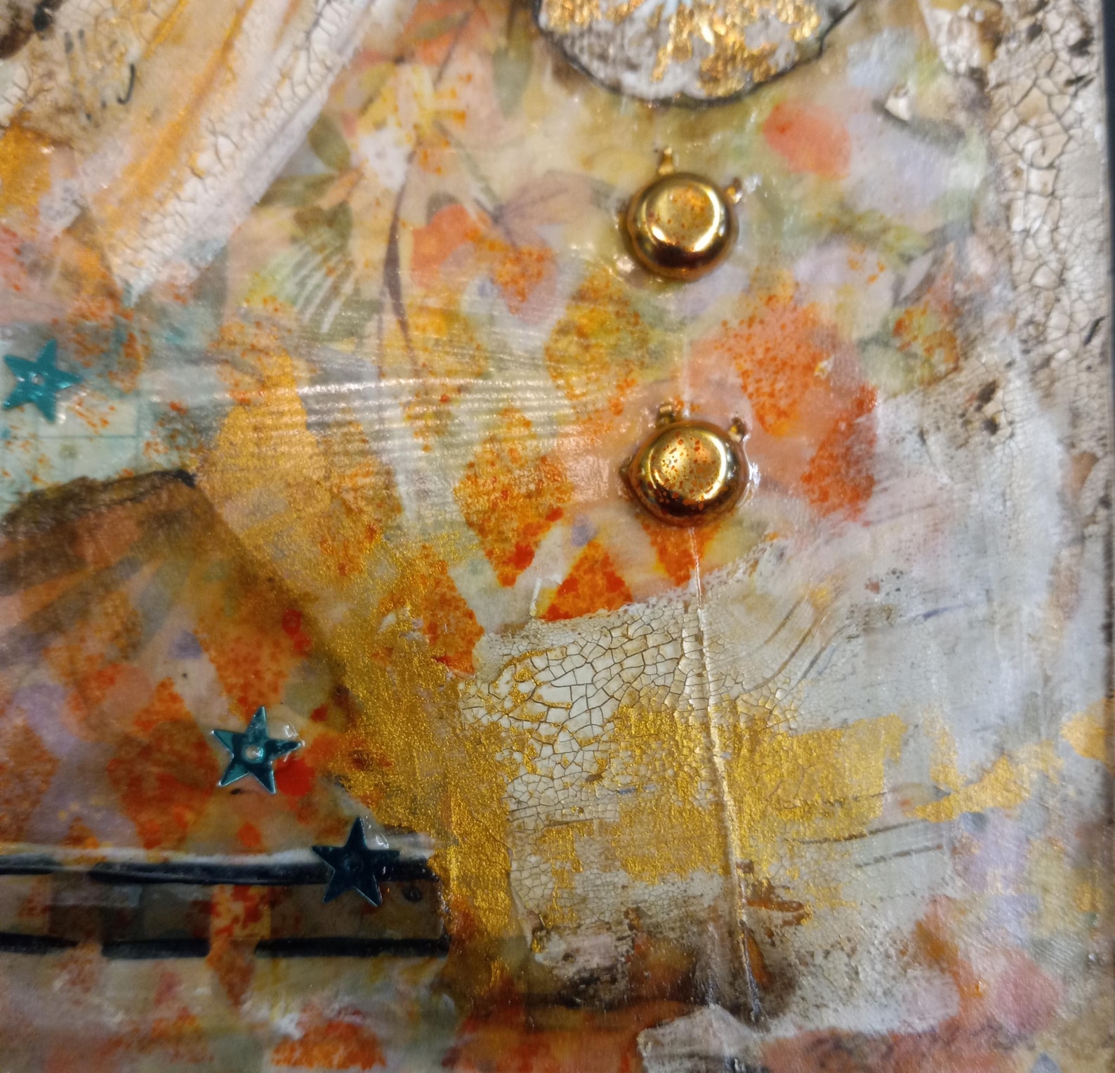 Freedom. A Mixed Media Collage Artwork on Gessoed Panel 6 Inches Square ...