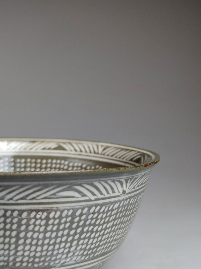 Vintage Japanese Hakeme Mishima Matcha Tea Bowl (3rd Generations ...