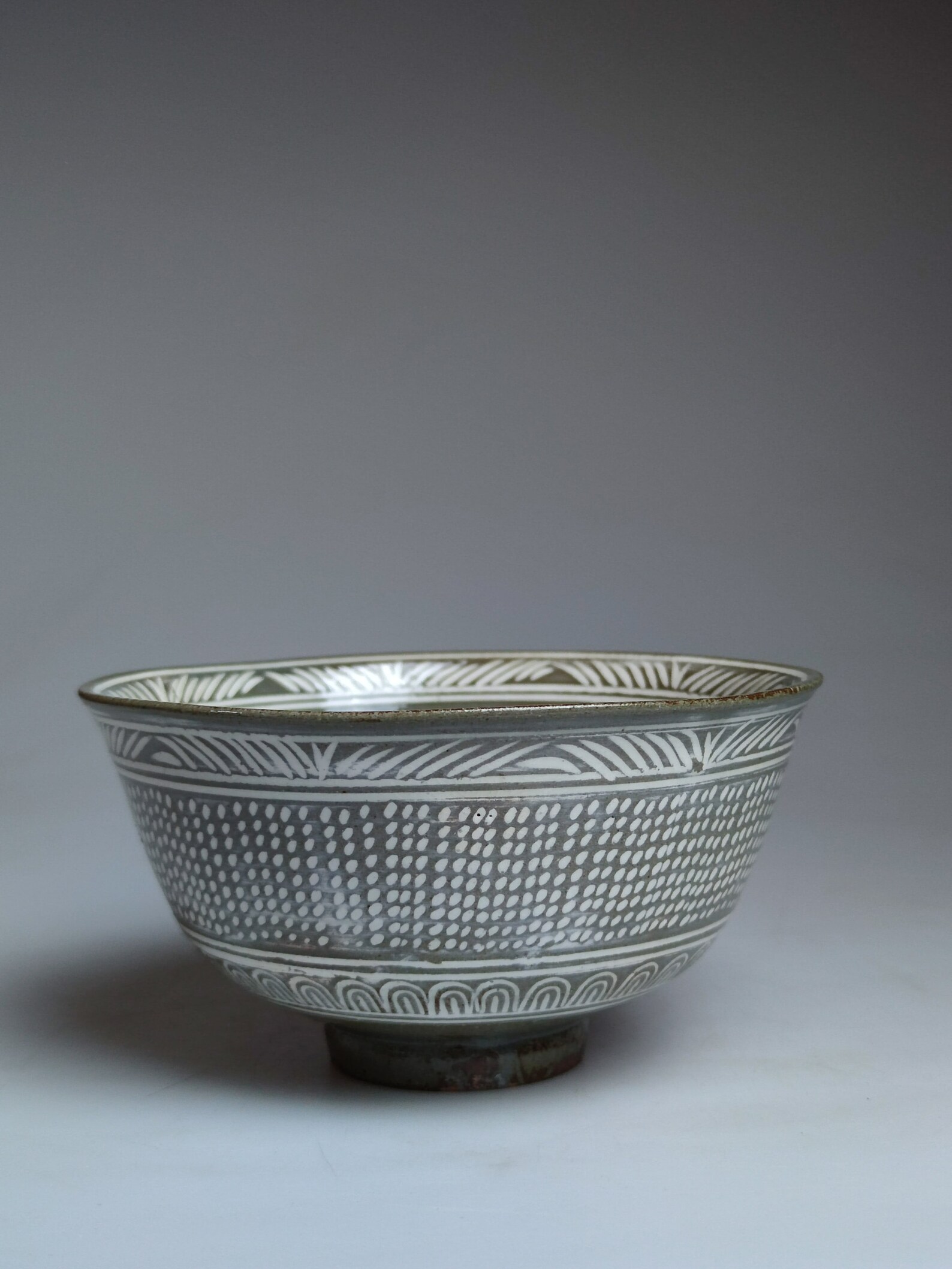 Vintage Japanese Hakeme Mishima Matcha Tea Bowl (3rd Generations ...