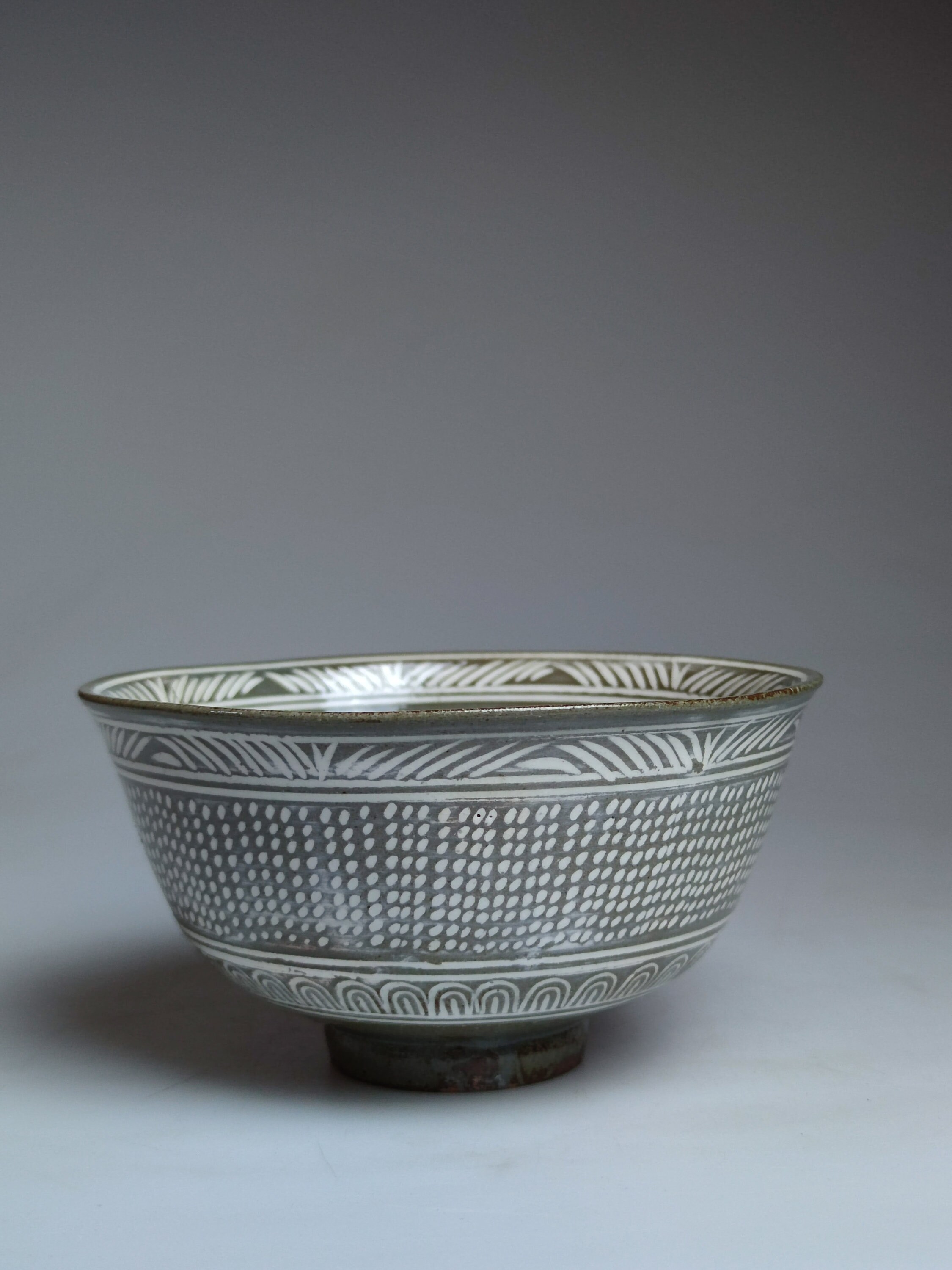 Vintage Japanese Hakeme Mishima Matcha Tea Bowl (3rd Generations ...