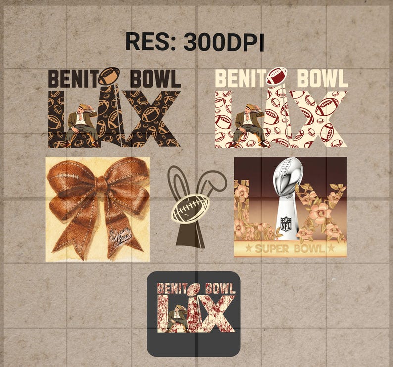 Vintage Super Bowl LX PNG Bundle, Bad Bunny Fan Design (digital ...
