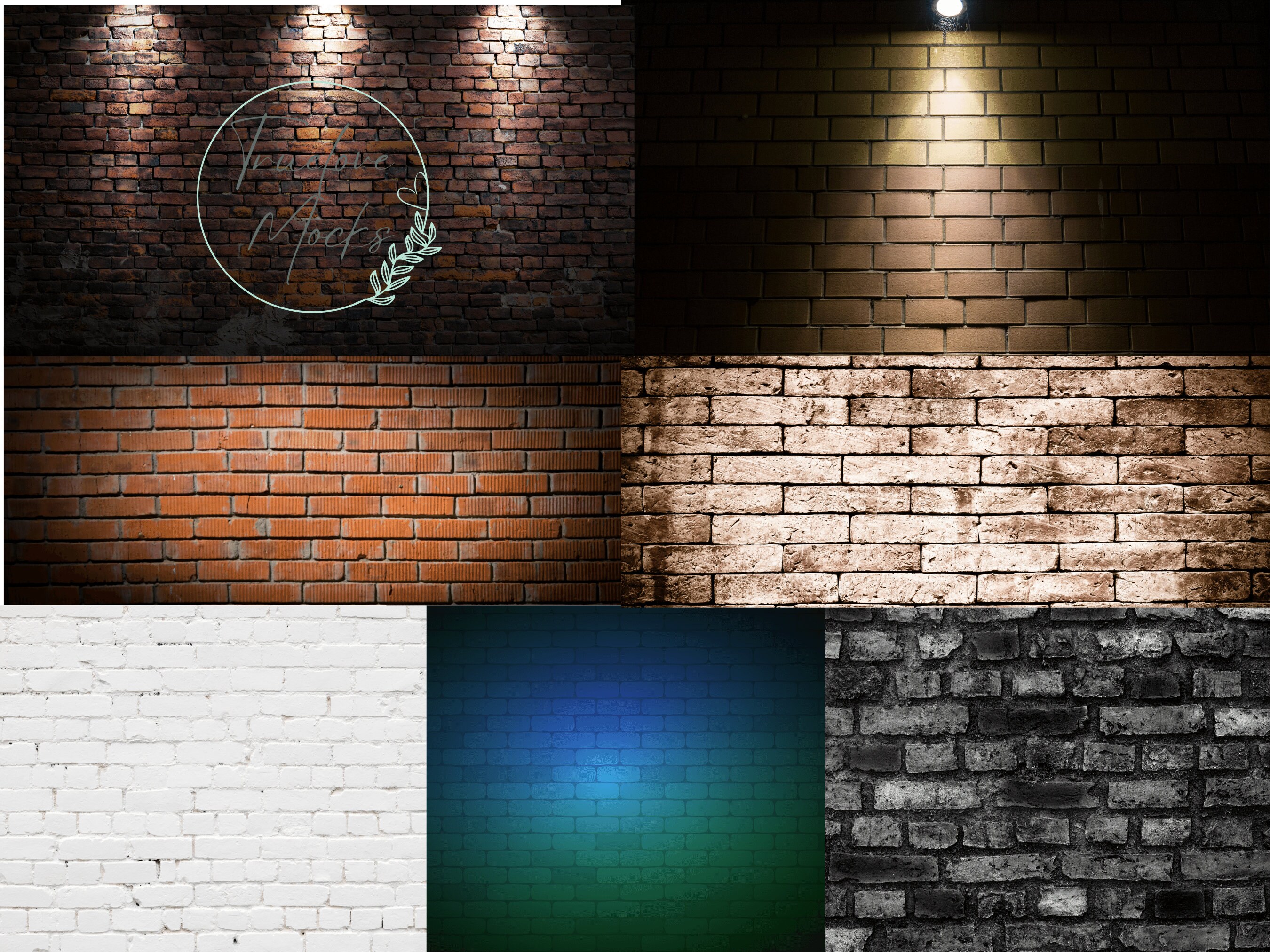 Brick Background Mockups, Brick PNG Mockups, Brick Textures Digital ...