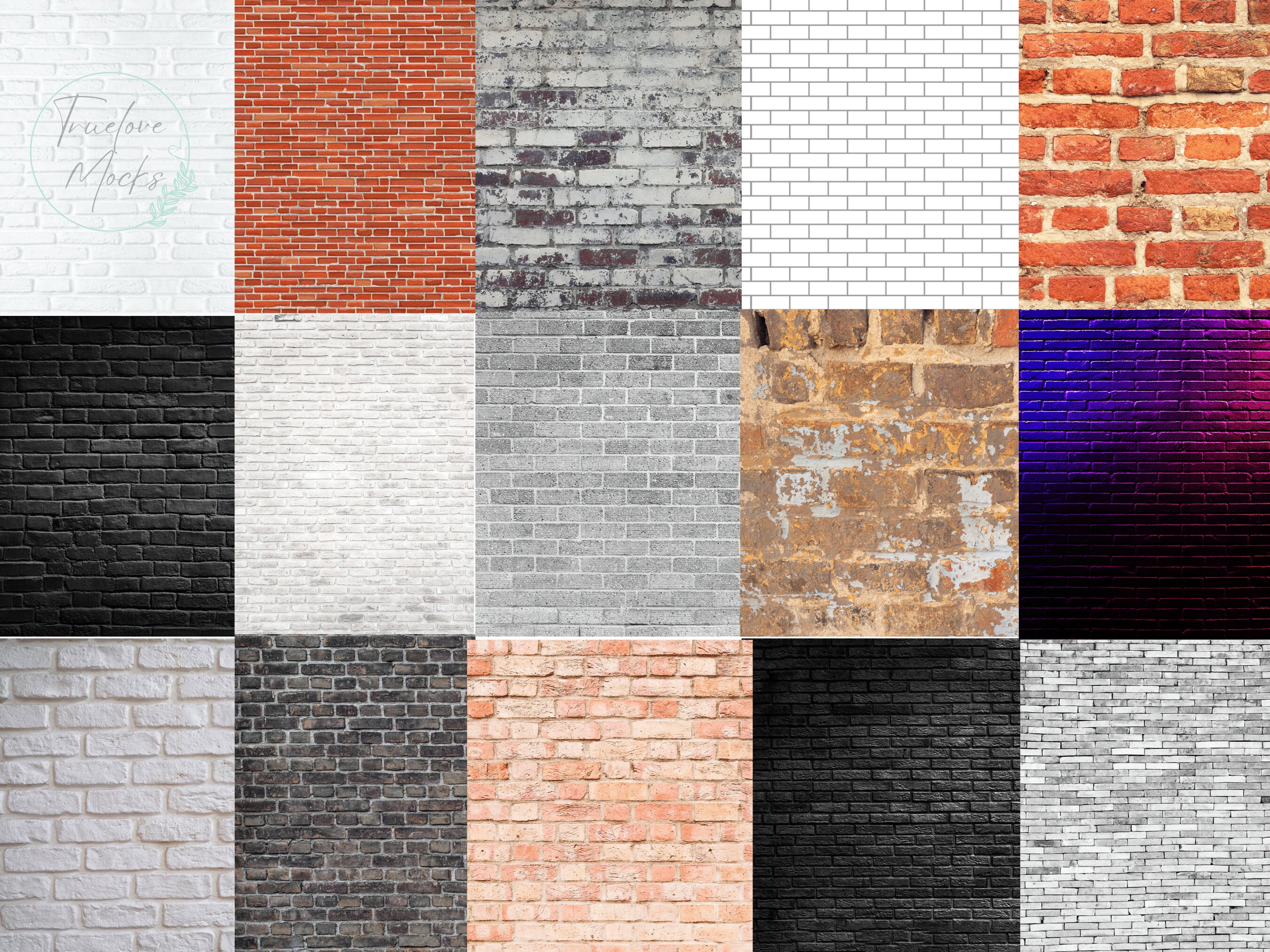 Brick Background Mockups, Brick PNG Mockups, Brick Textures Digital ...