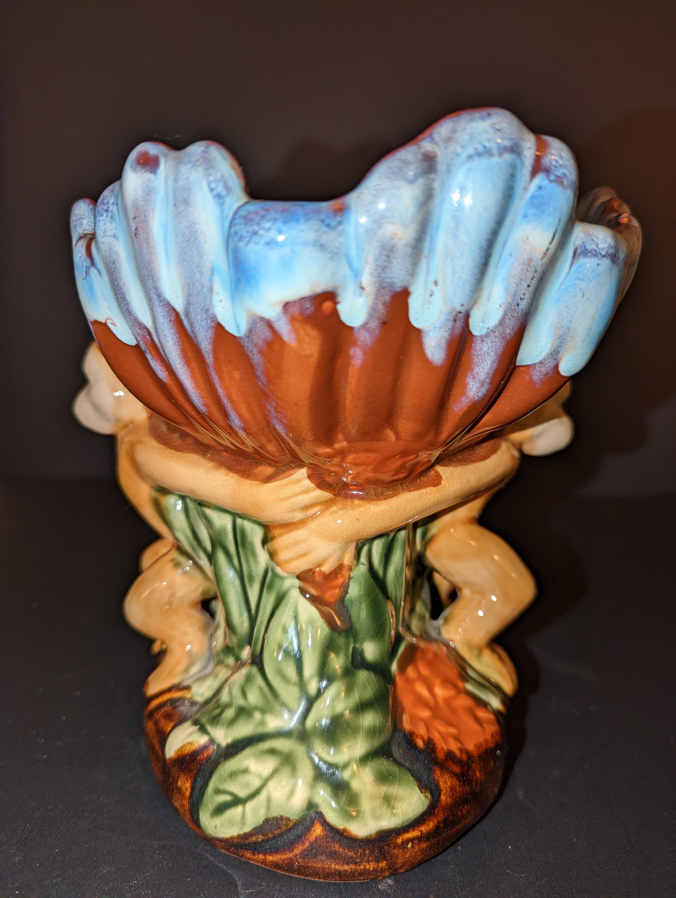 Majolica Monkeys Holding Seashell Centerpieces Decor Fruit Bowl - Etsy