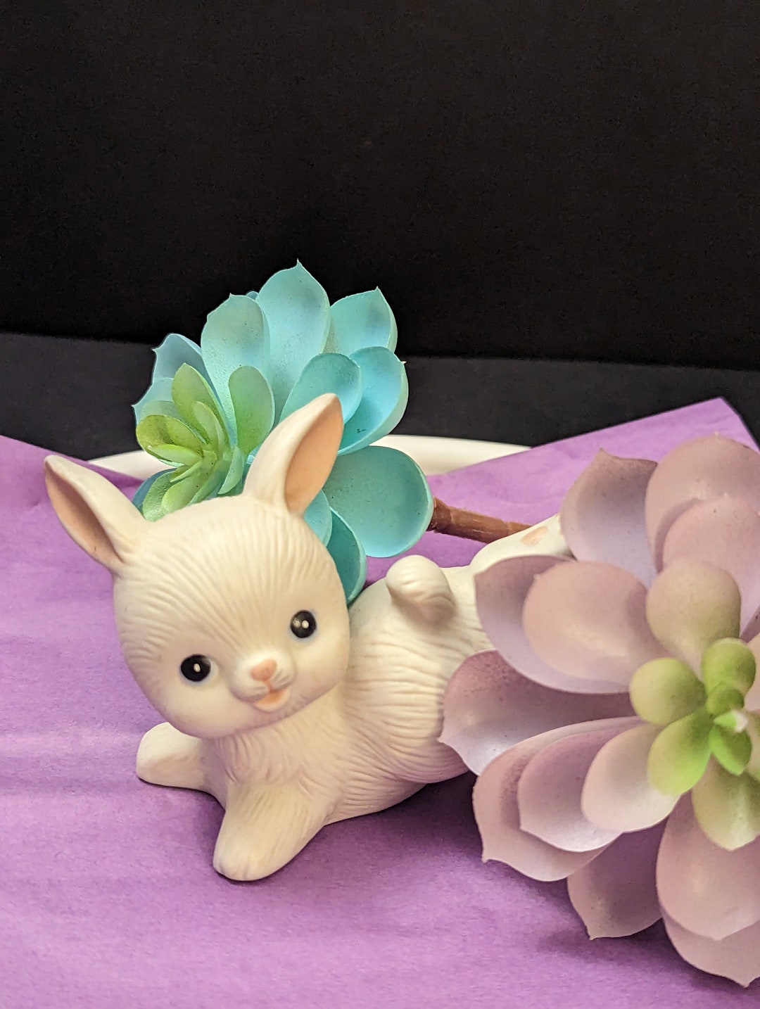 Homco Tumbling Bunny White Bunny Cute Rabbit Flipping Bunny - Etsy