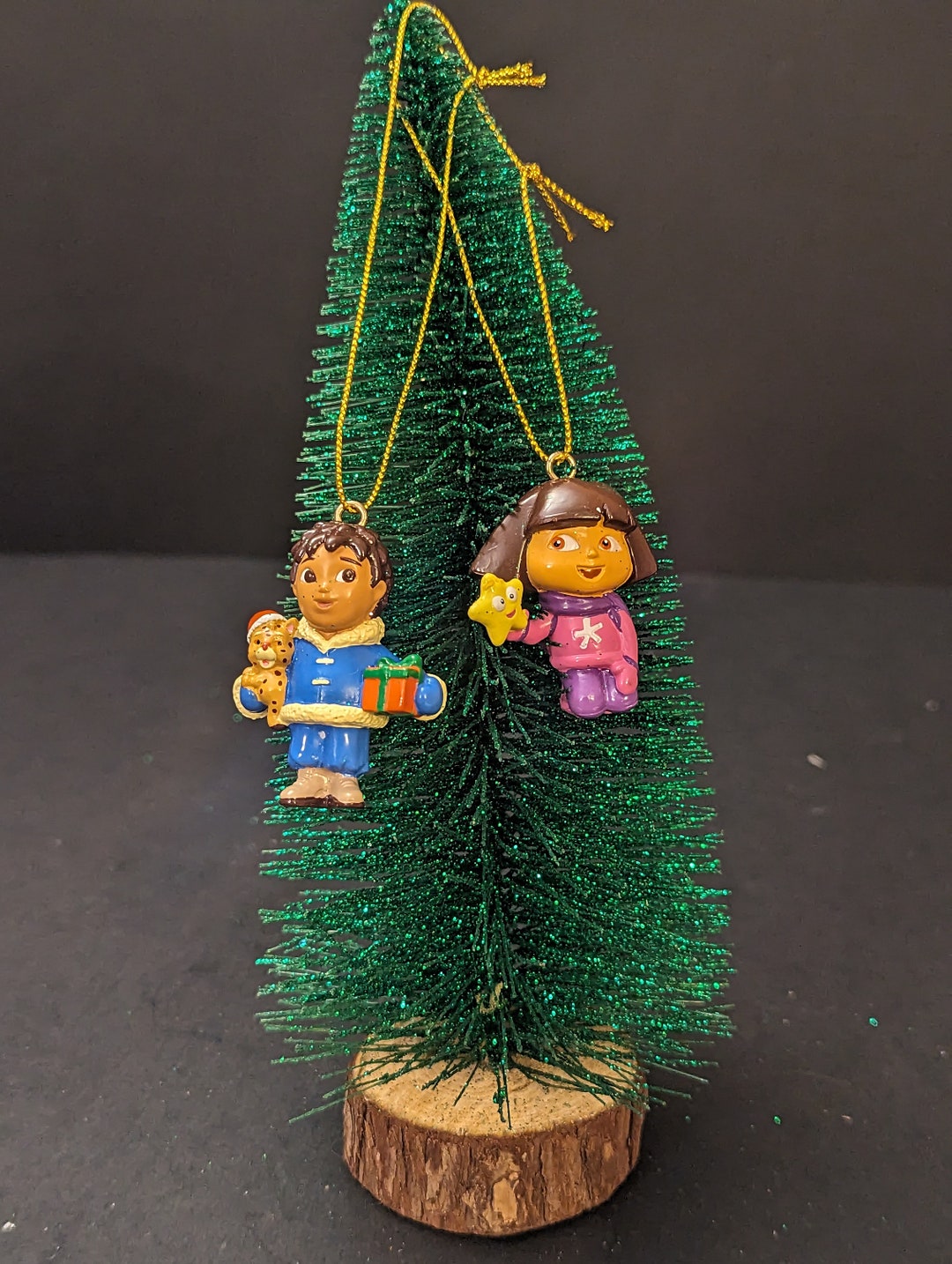 Nickelodeon Dora the Explorer and Diego Gold String Plastic Ornaments ...