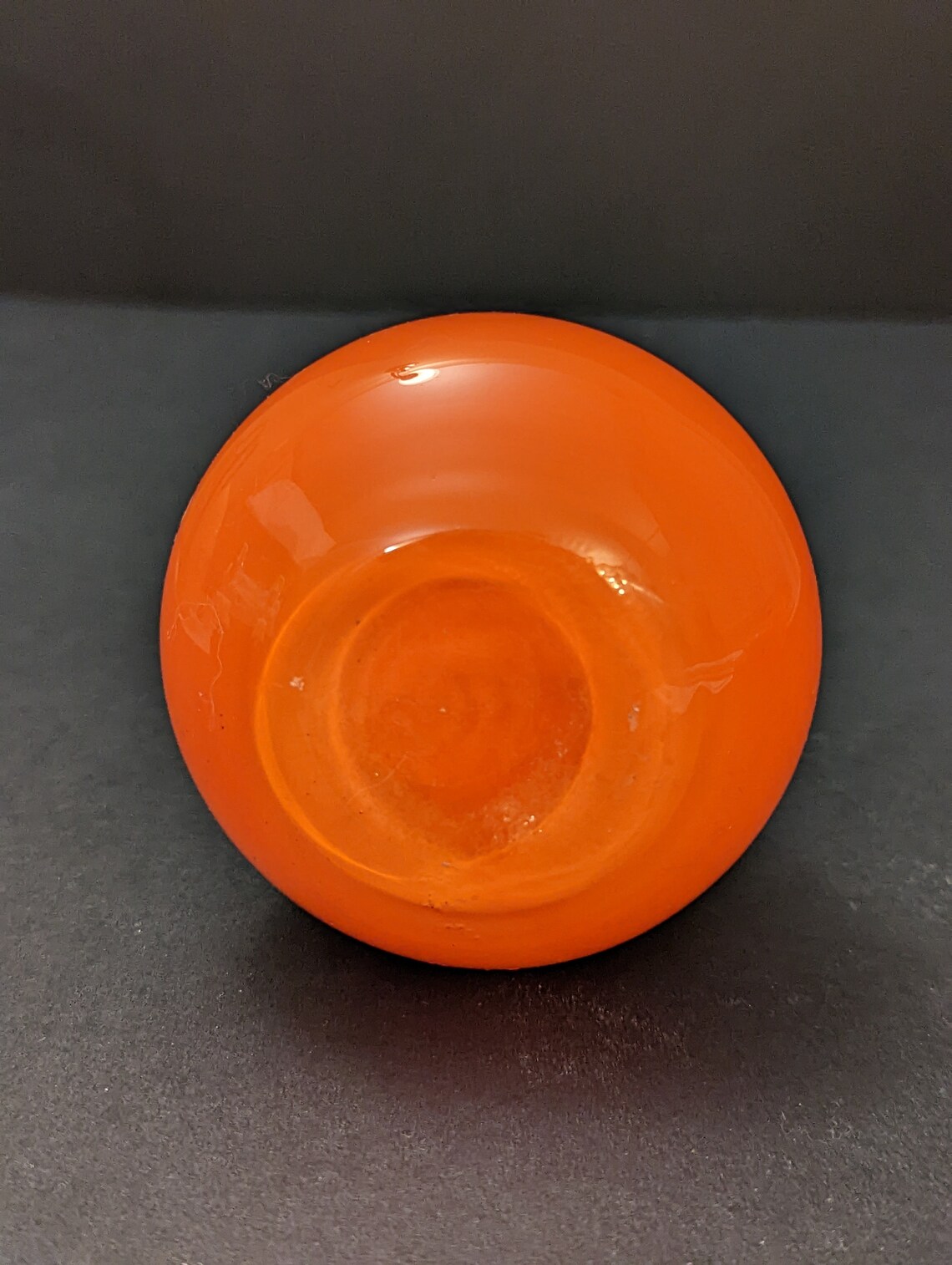 Art Glass Burnt Orange Vase Applied Clear Glass Spiral Vibrant ...