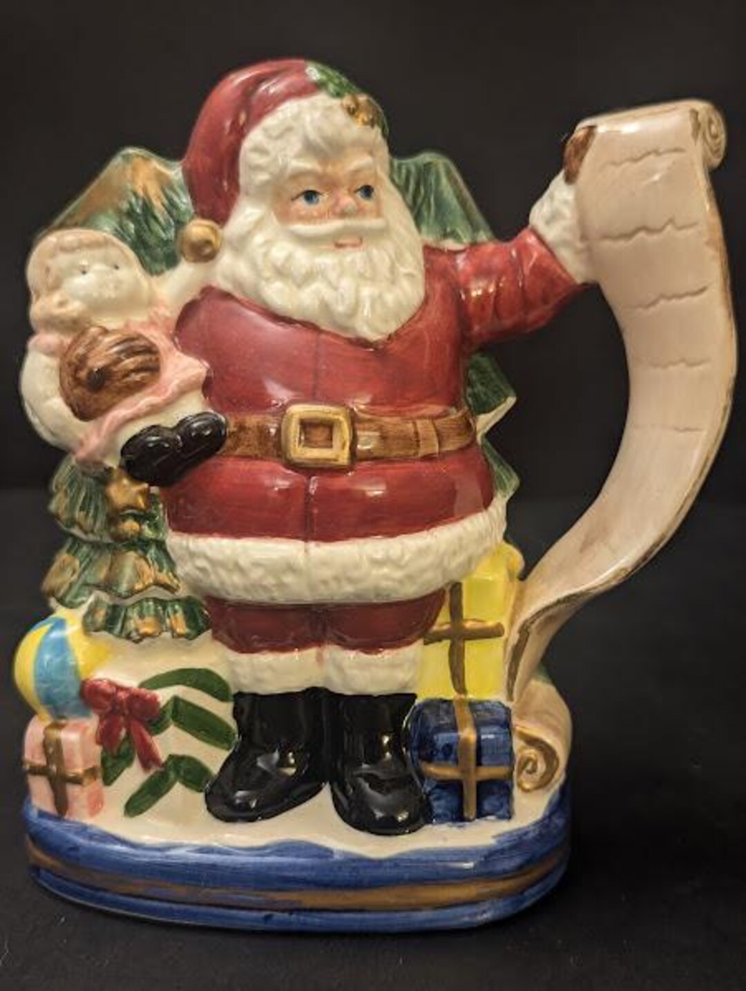 Fitz and Floyd Pitcher 1993 Omnibus North Pole Express Santa 5802 Water ...