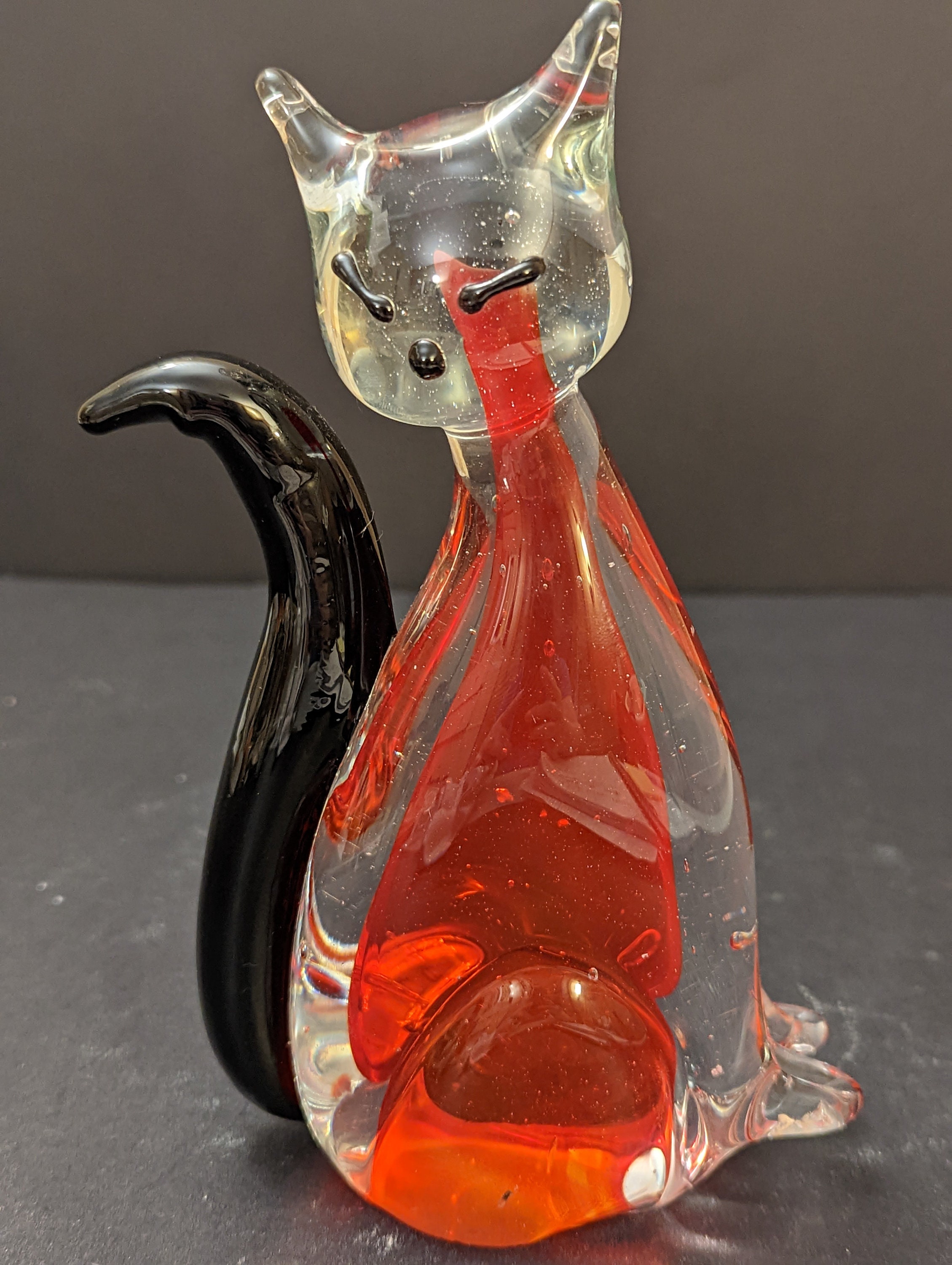 Art Glass Cat Paperweight Decor Collection - Etsy